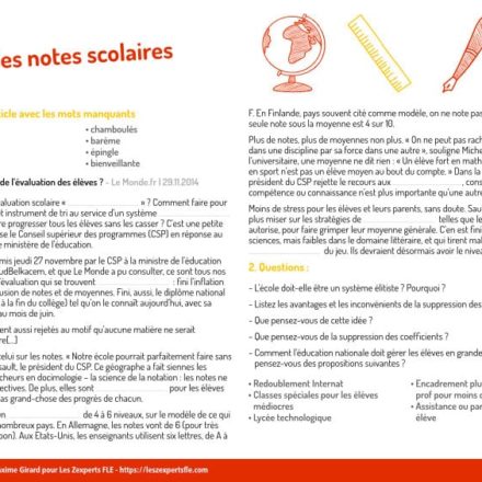 Ressources FLE sur l'école - Les Zexperts FLE