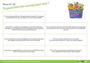 Jeu de rôles FLE : les courses alimentaires ? (A1/A2) - Les Zexperts FLE