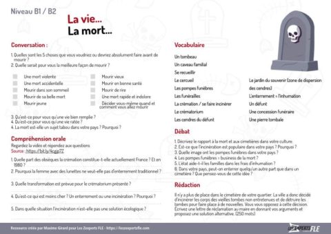 Parler de... la mort - Les Zexperts FLE