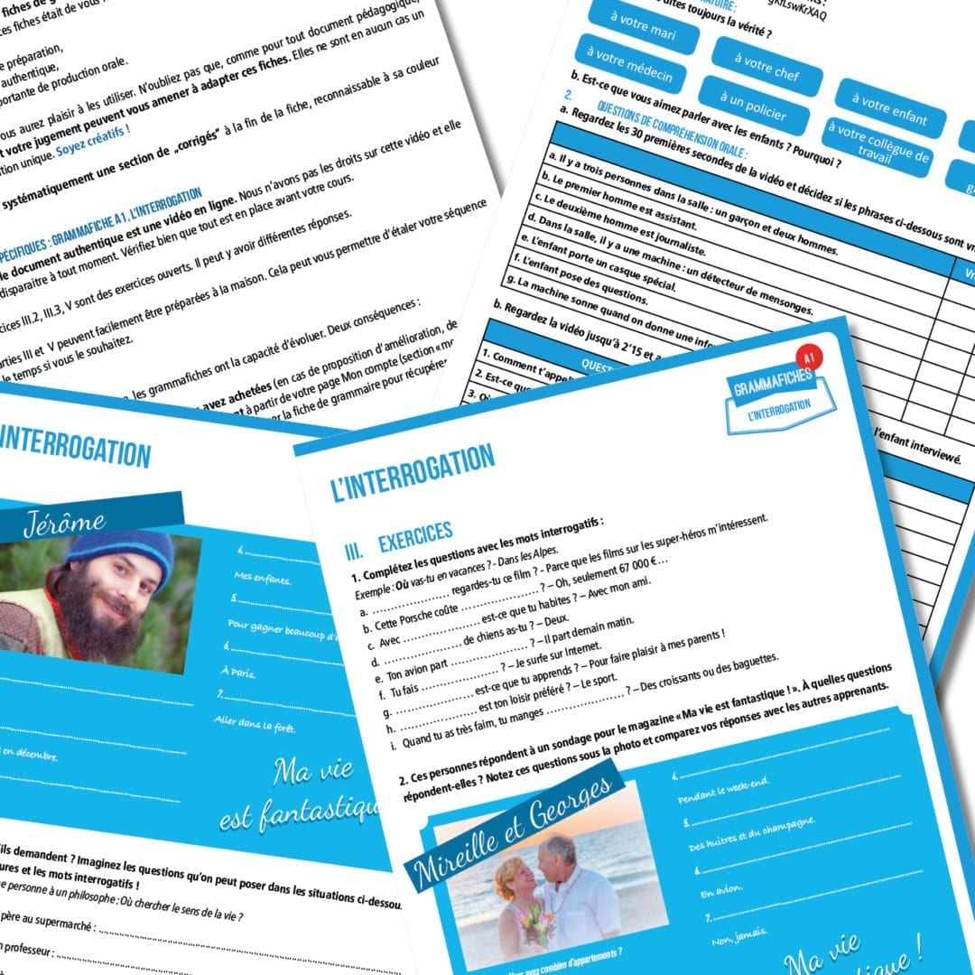 Fiche de grammaire FLE : L'interrogation A1 - Les Zexperts FLE