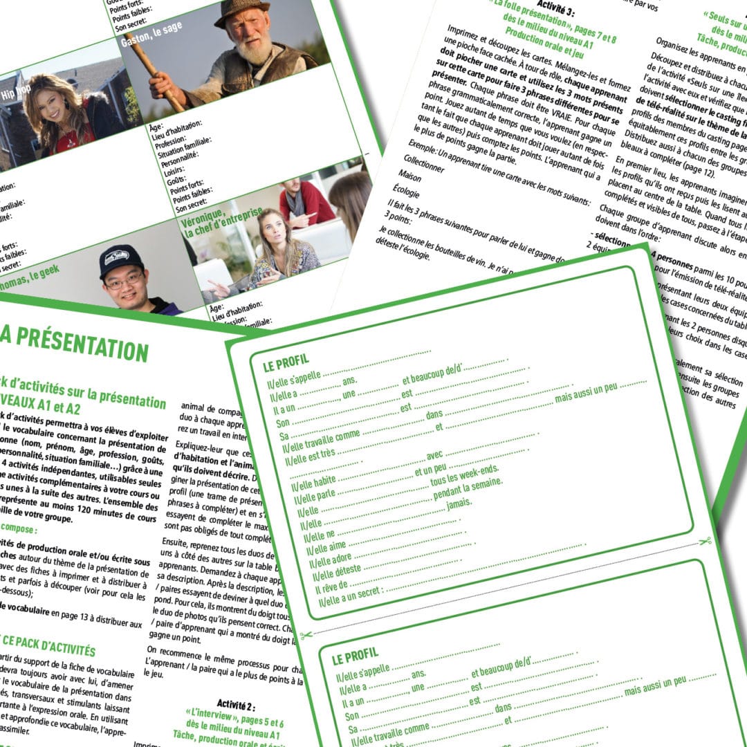 Tâche FLE : la présentation A1-A2 - Les Zexperts FLE