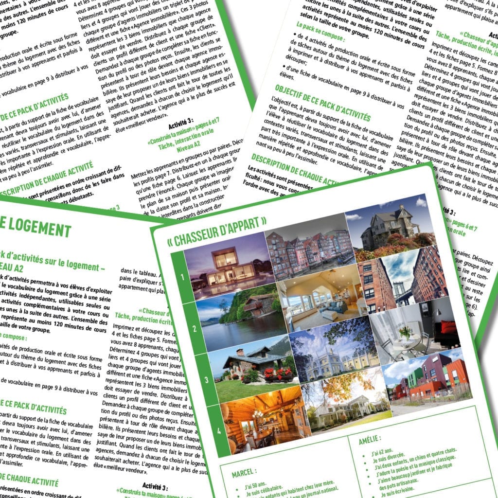 Tâche FLE : le logement A2 - Les Zexperts FLE