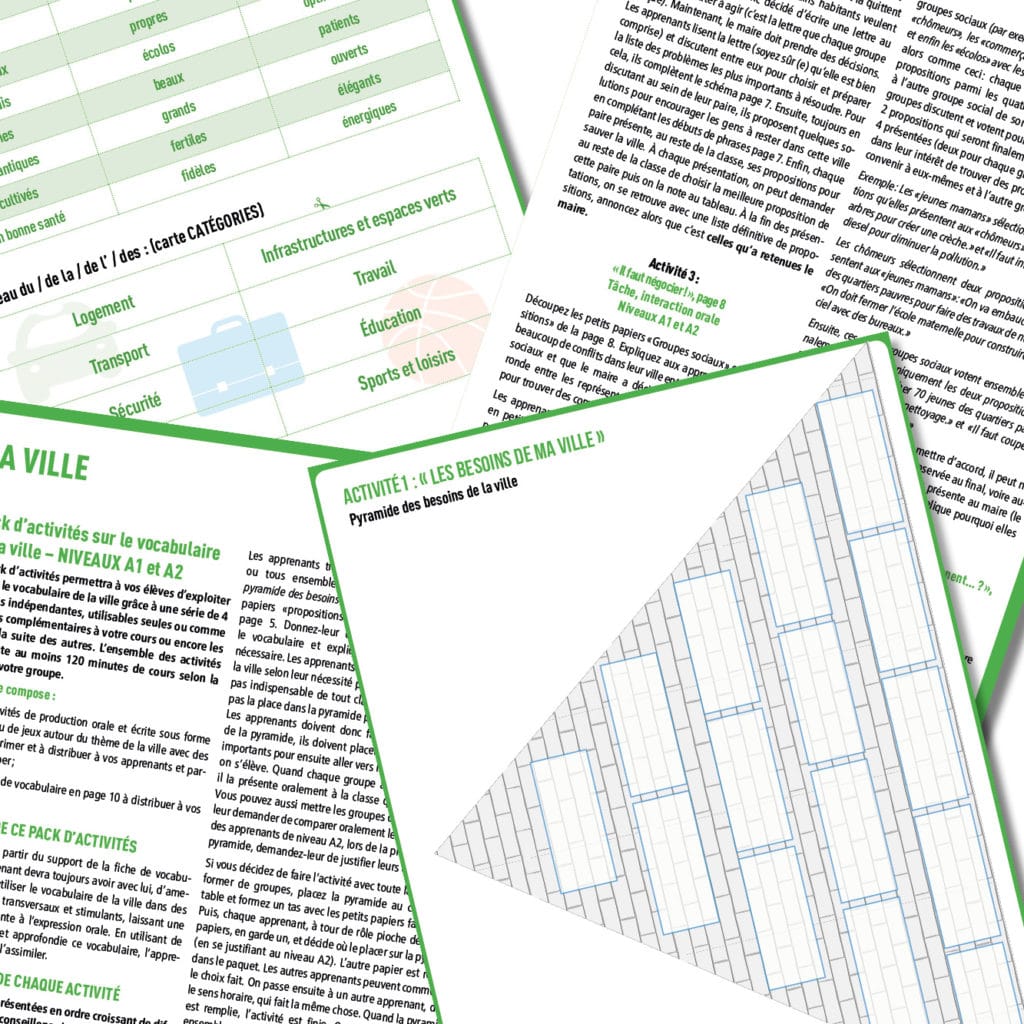 Tâche FLE : la ville A1-A2 - Les Zexperts FLE