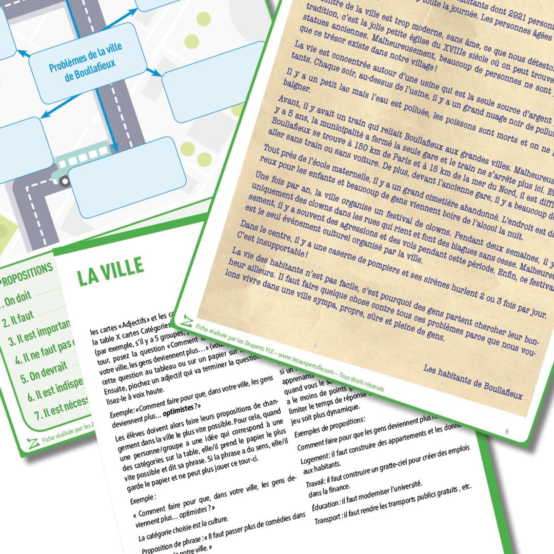 Tâche FLE : la ville A1-A2 - Les Zexperts FLE