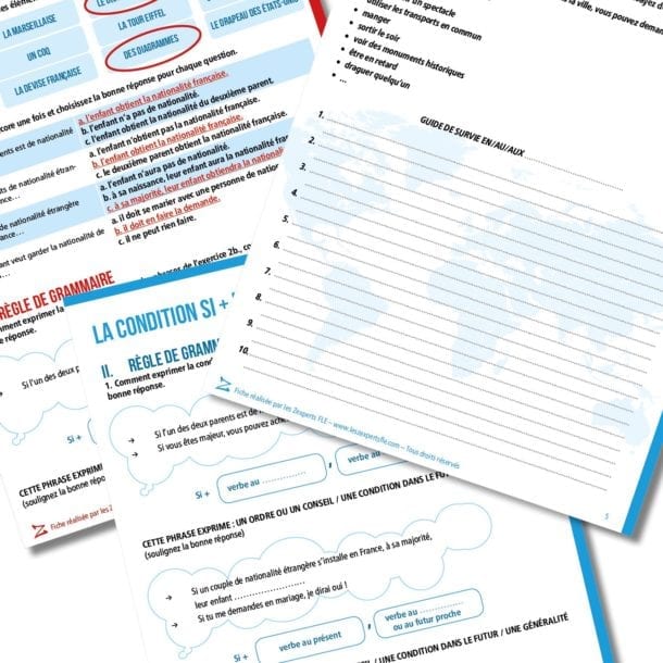 Fiche de grammaire FLE : la condition si + présent A2 - Les Zexperts FLE