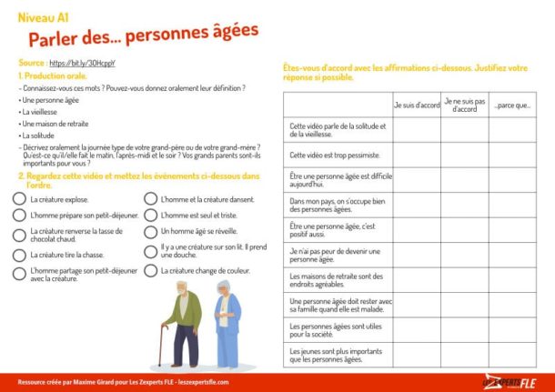 Parler de la vieillesse en FLE (tous niveaux) - Les Zexperts FLE
