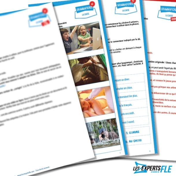 Fiche de grammaire FLE : la cause A2 - Les Zexperts FLE