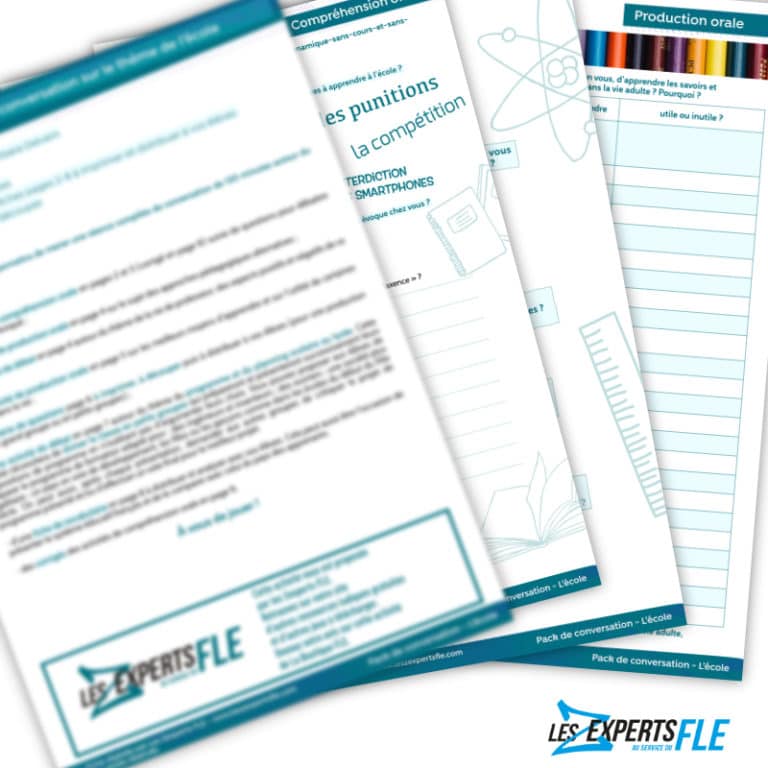 Pack de conversation : parlons école B2-C1 - Les Zexperts FLE