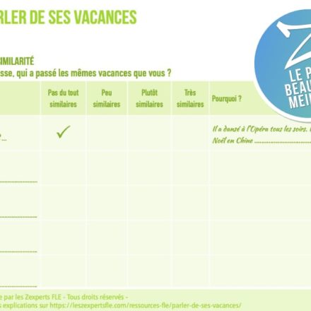 Activités FLE sur les Vacances et le Tourisme - Les Zexperts FLE