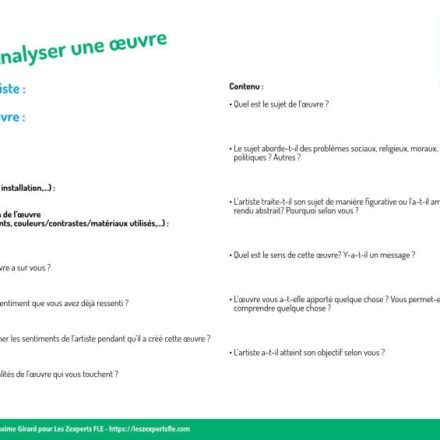 Ressources FLE sur l'Art et la culture - Les Zexperts FLE