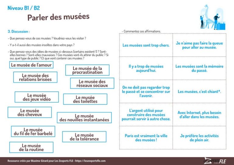 Parler des musées insolites en FLE (B1/B2) - Les Zexperts FLE