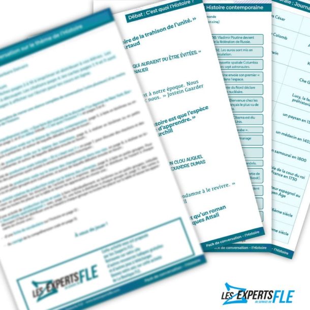 Pack de conversation : l'histoire (B1-B2) - Les Zexperts FLE
