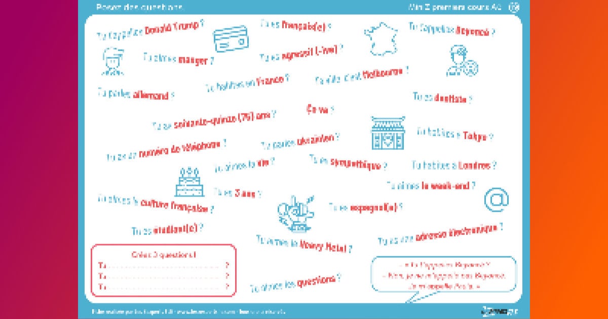 Activité pour débutants FLE 19/35 : la question intonative - Les ...