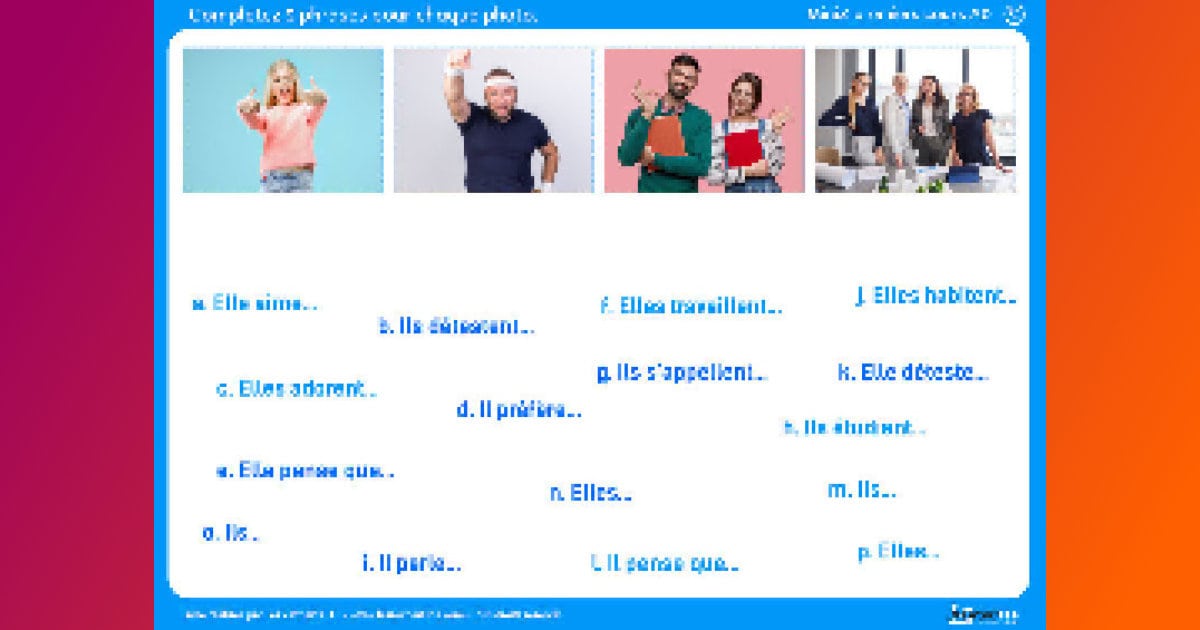 Activité pour débutants 32/35 : manipuler les verbes du groupe 1 - Les ...