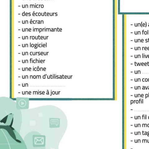 Fiche de vocabulaire FLE sur Internet A2 - Les Zexperts FLE