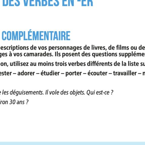 Fiche de grammaire : présent des verbes en -er A1 - Les Zexperts FLE
