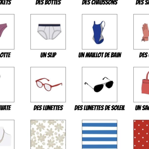 Imagier sur le vocabulaire des vêtements A2 - Les Zexperts FLE